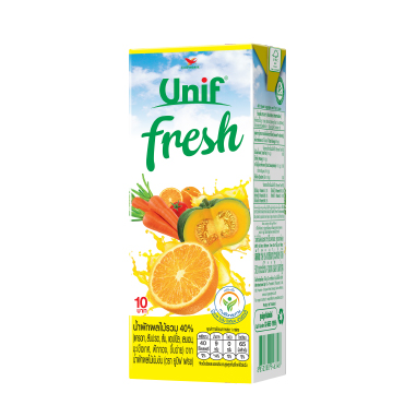 Unif Fresh น้ำผักผลไม้รวม 40% ขนาด 180 มล.1ลัง (36 กล่อง) - Living24 ...