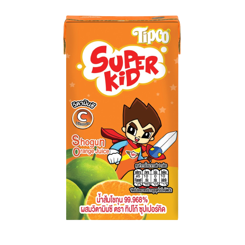 TIPCO Super Kid รสน้ำส้มโชกุน และ รสองุ่นแดง ขนาด 110 ml. 1 ลัง (36 ...